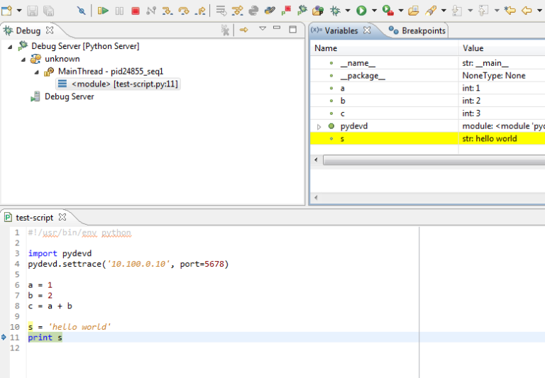 Remote Python debugging using PyDev/LiClipse for OpenStack Swift » unitstep.net